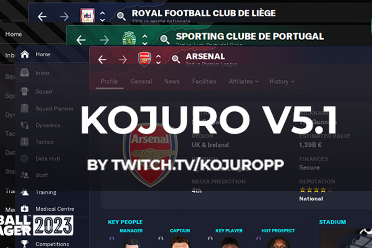 Kojuro FM23 Skin + Dark edition v5.5 - FMInside Football Manager Community
